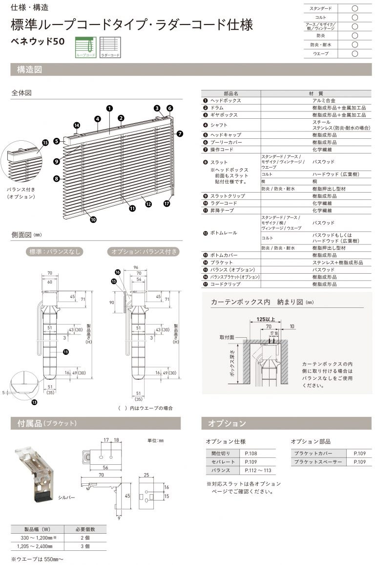 TOSO ウッドブラインド商品仕様 | カーテンとインテリアの専門店 TERI×TERI(テリテリ)